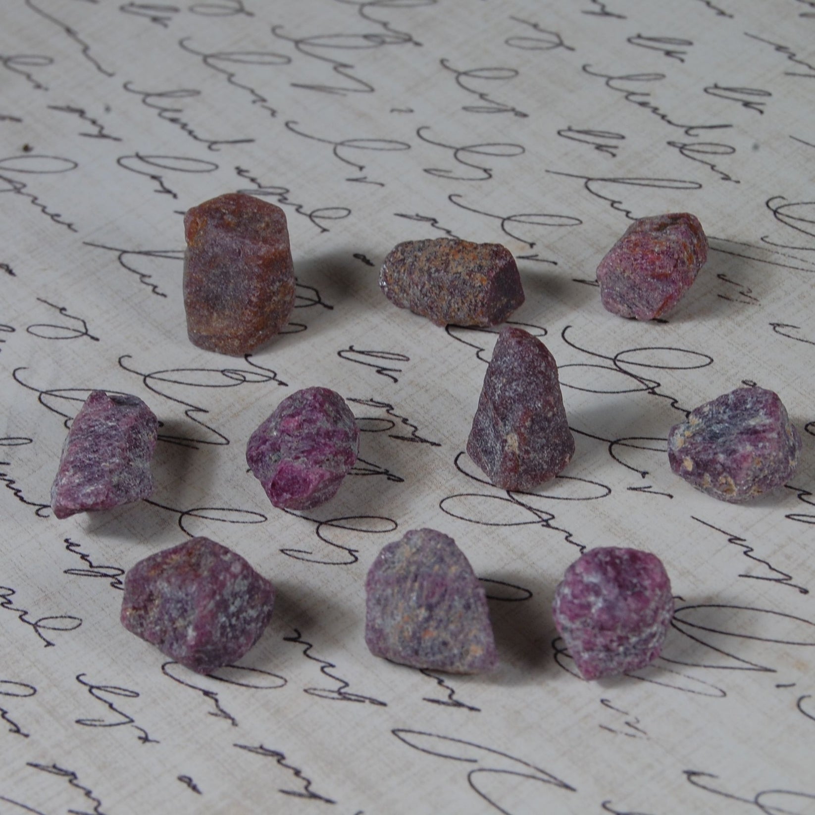 Rough (unpolished) ruby crystals – Wyrding Studios